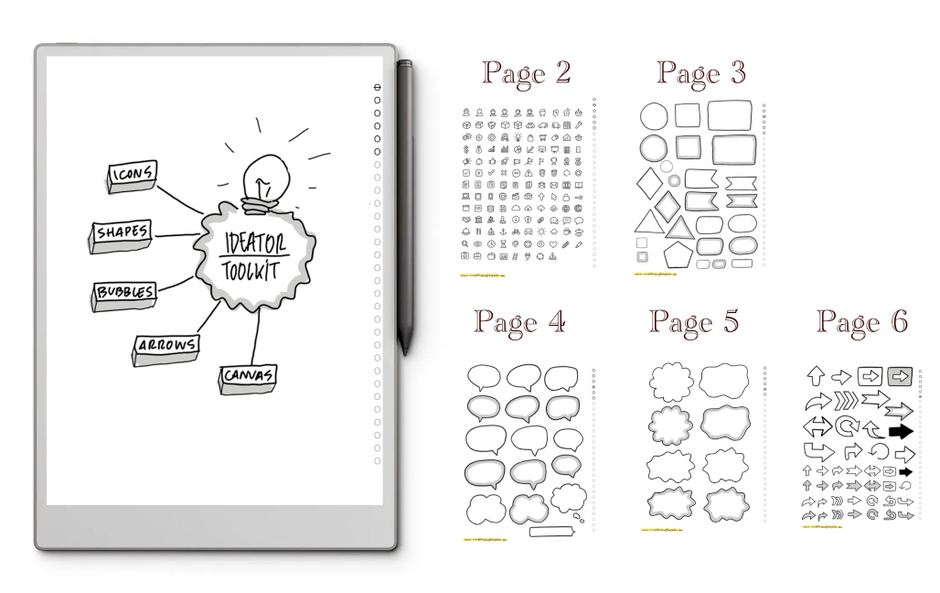 remarkable paper pro templates – visual thinking templates